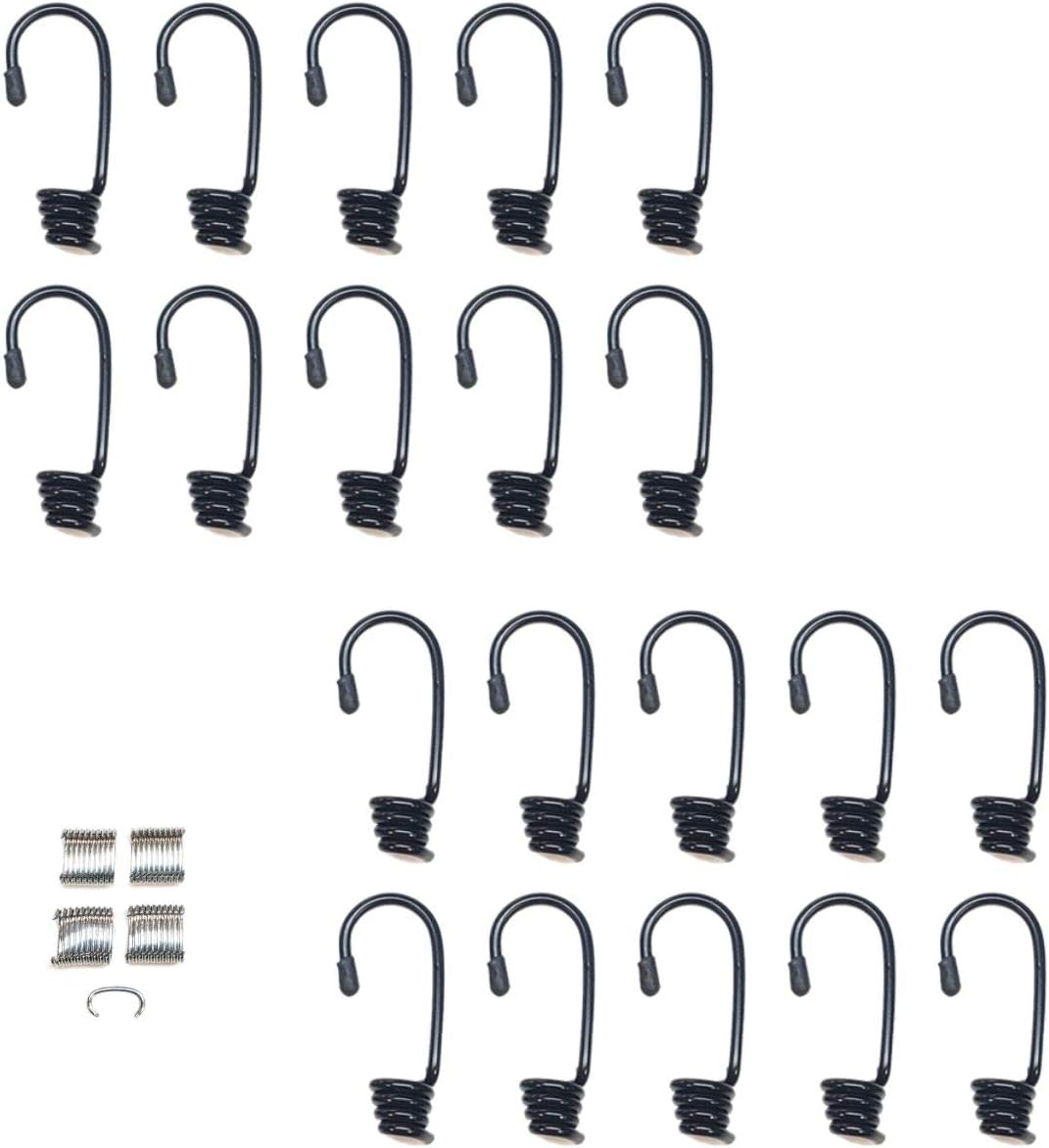 50 PCs Plastic Coated Bungee Cord Hooks Spiral Bungee Hooks and 50 PCs ...