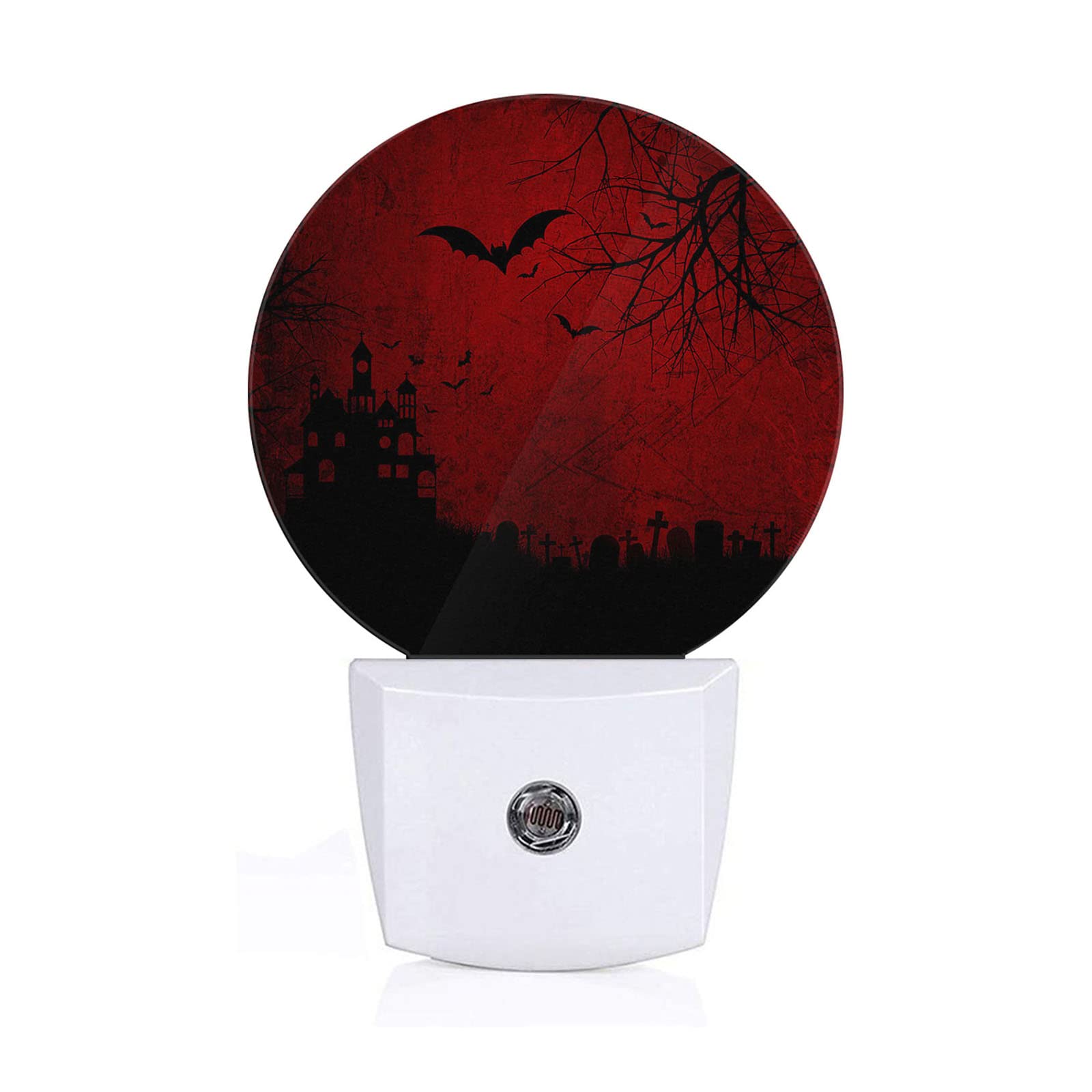 Axayaz Halloween Night Light Plug Into Wall Red Black Skull Spooky Bats ...
