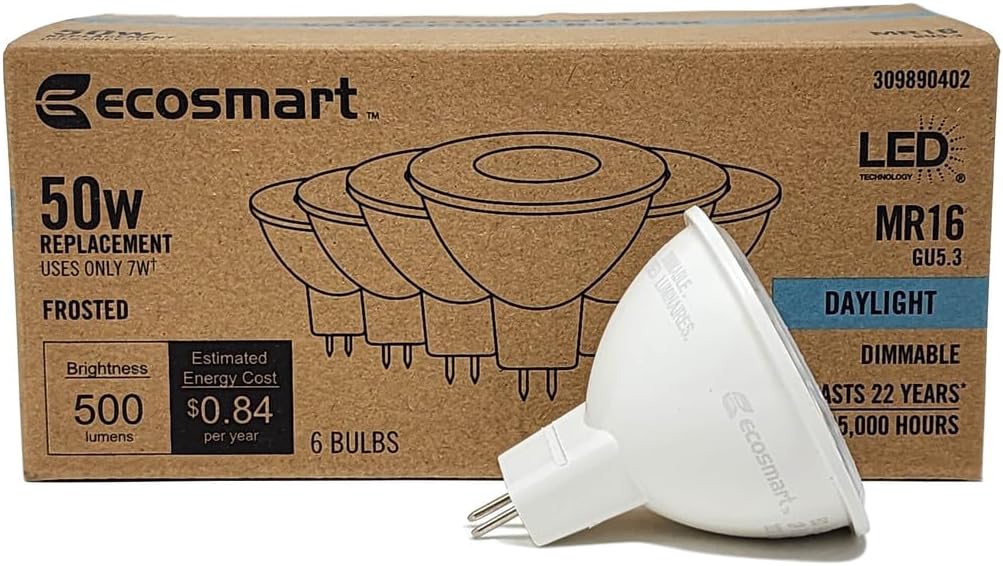 EcoSmart 7W (50W Equivalent) Dimmable Daylight LED Flood Light Bulb ...