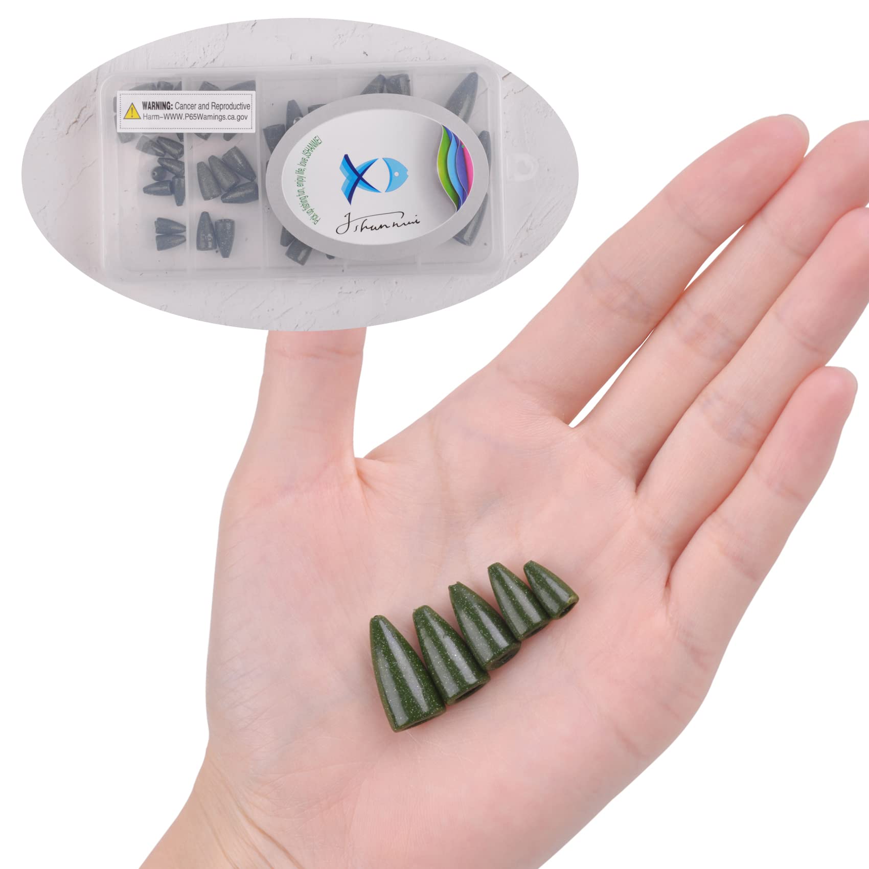 Snapklik.com : Bullet Fishing Weights Sinkers, Bass Worm Sinkers ...