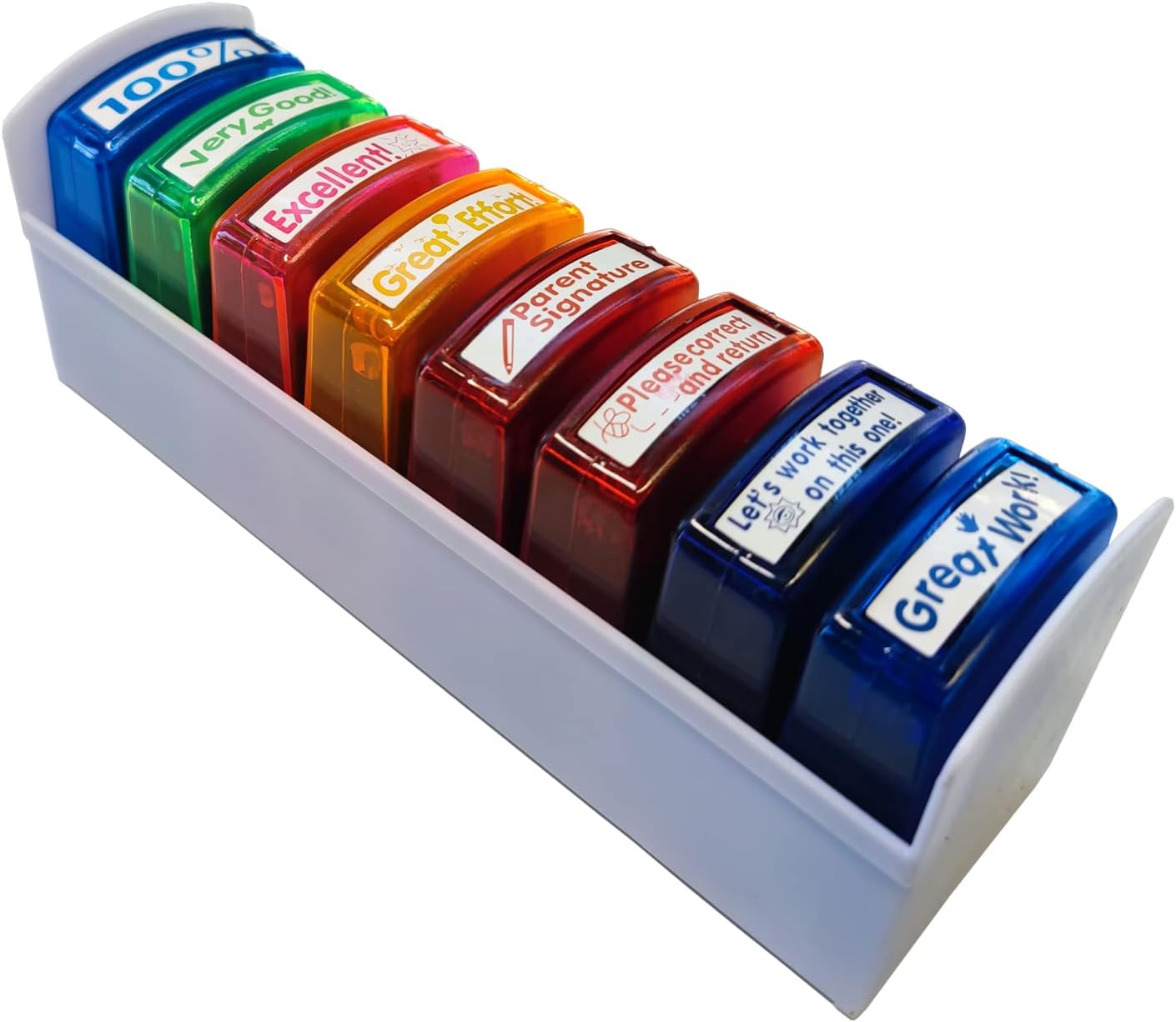 SuperStickers 3 in 1 Stamp Stack for Marking - 'What Went Well/Even ...