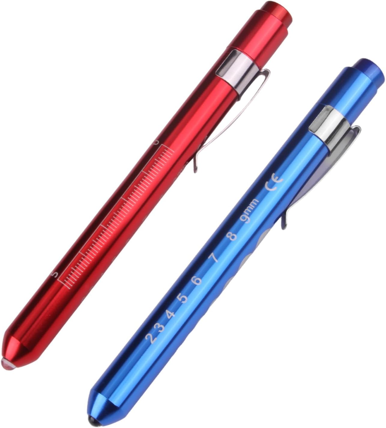 2 Pcs Nurse Pen Torch, Reusable LED Penlight with Pupil Gauge & Ruler ...