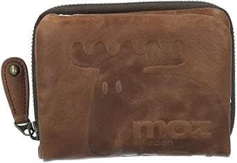 Amazon.co.jp: moz ELK 本革 財布 レザー ラウンドファスナー 二つ折り財布 袋縫い 2つ折り サイフ シンプル 牛革 コンパクト 北欧 スウェーデン ヘラジカ ZNWE ...