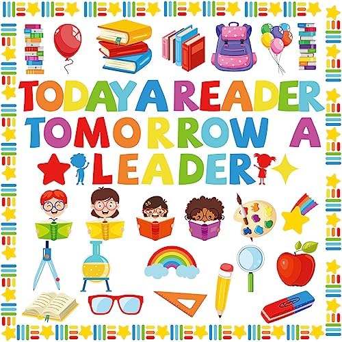 Amazon.com: Chuangdi 70 Pcs Reading Bulletin Board Set Back to School ...