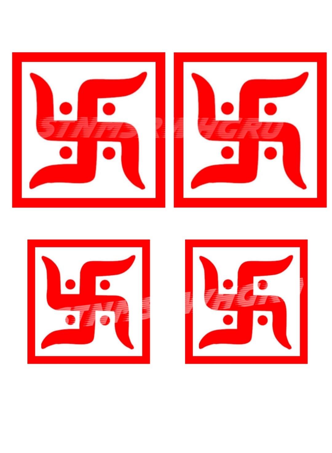 SWASTIK with OM Stickers Pack of 4 (4 & 5 inch) | SWASTIKA SHUBH LABH ...