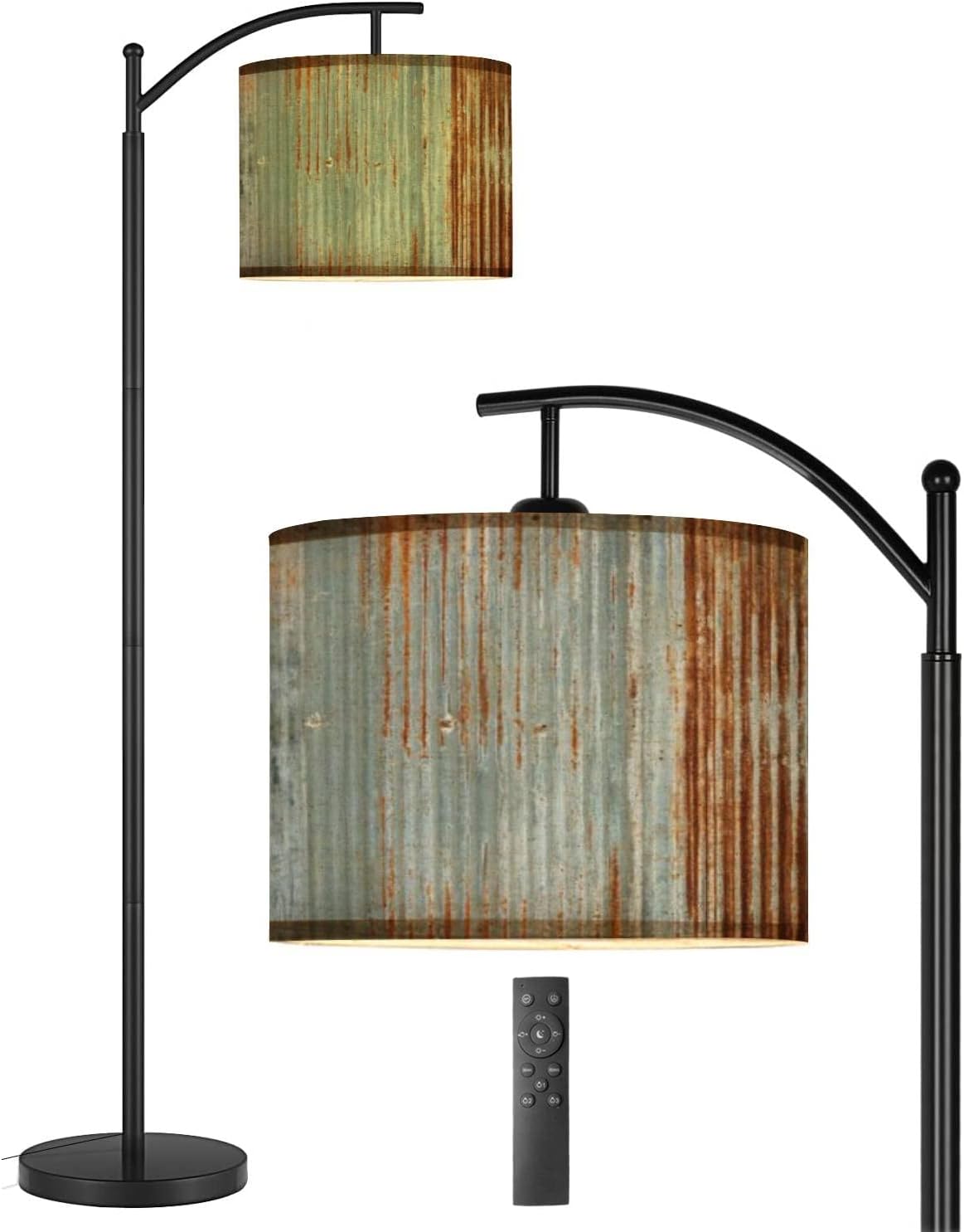 Arc Floor Lamps, Wall Rusty on Galvanized Metal sheeting Floor Lamp ...