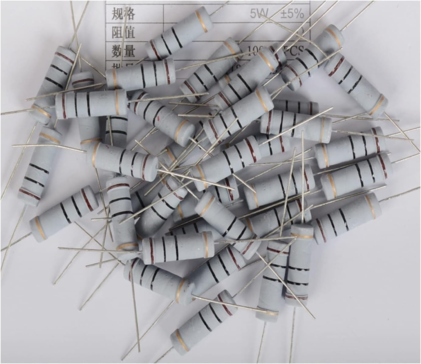 Amazon.com: KIRANDY Single Resistors 5pcs 5W 5Percent Carbon Film ...