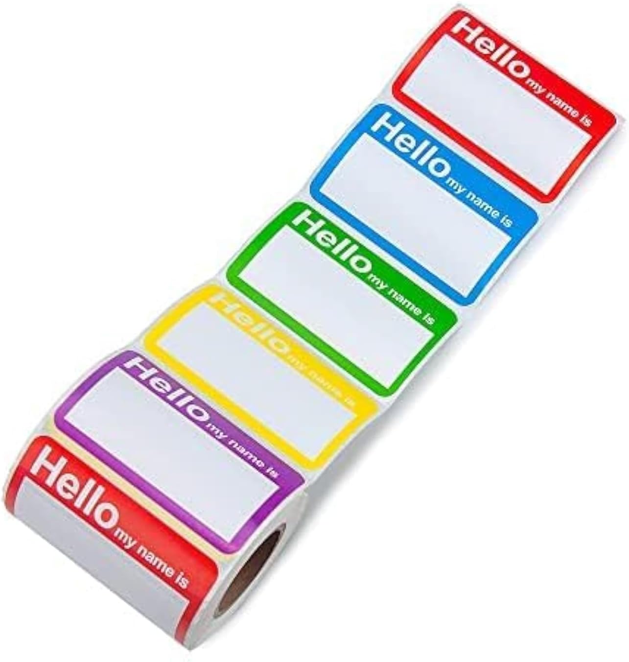 Hello My Name is, Labels Stickers, 5 Colours - 7.5 x 5cm, Pack of 250 ...
