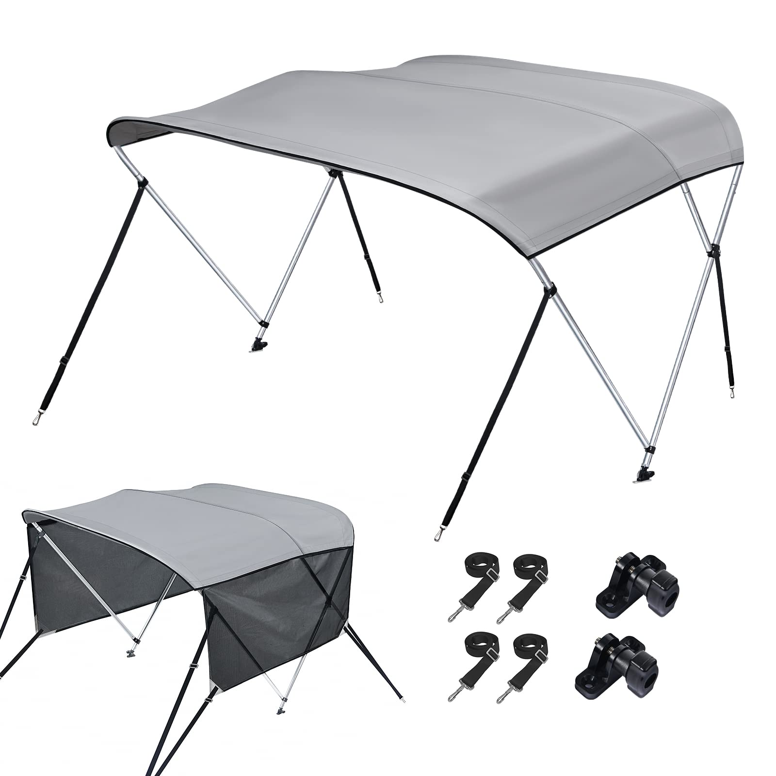 KAKIT 3 4 Bow Bimini Tops for Boats with Mesh Sides Heavy Duty Cover ...