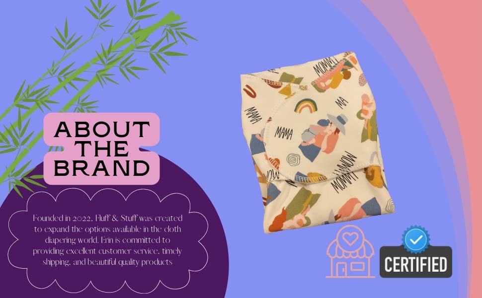 Fluff & Stuff Bamboo Preflat Cloth Diaper Handmade (Wonderland) – Yaxa ...