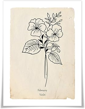 Amazon.com: Birth Month Flowers wall art, Nature Floral Poster as a ...