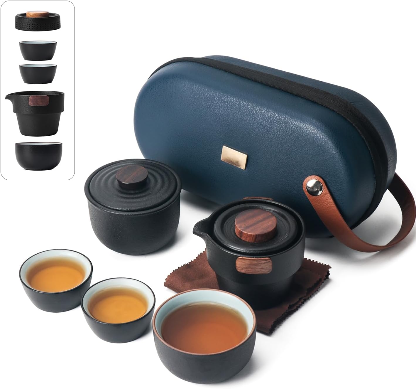 Amazon.com | Breleidy Portable Teapot Set, Portable Kung Fu Tea Set ...