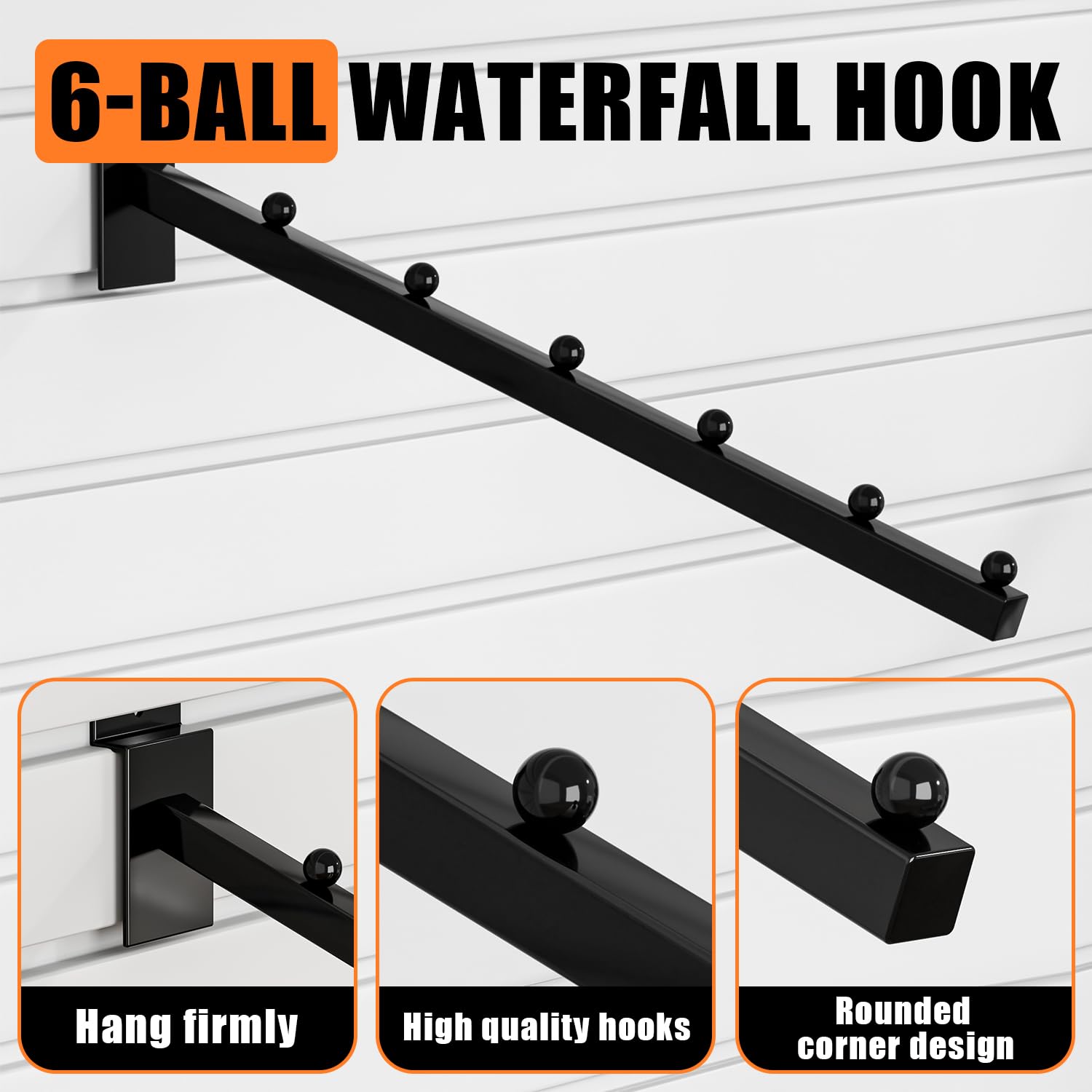 Bicycle Hanger Wall 10-Pack 17" Black Slatwall Waterfall Brackets With ...