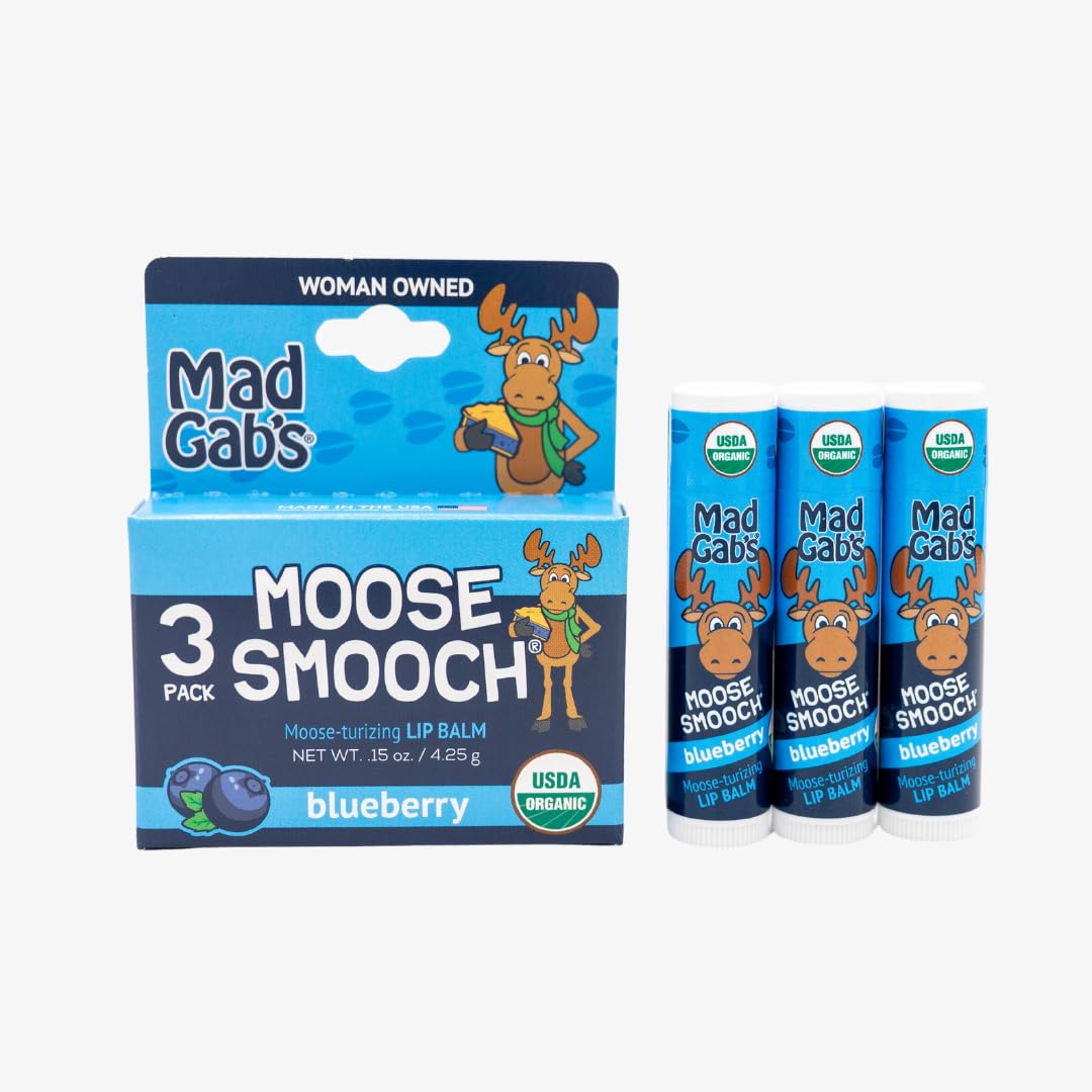 Amazon.com : Mad Gab's Moose Smooch Blueberry Lip Balm 3pk ...