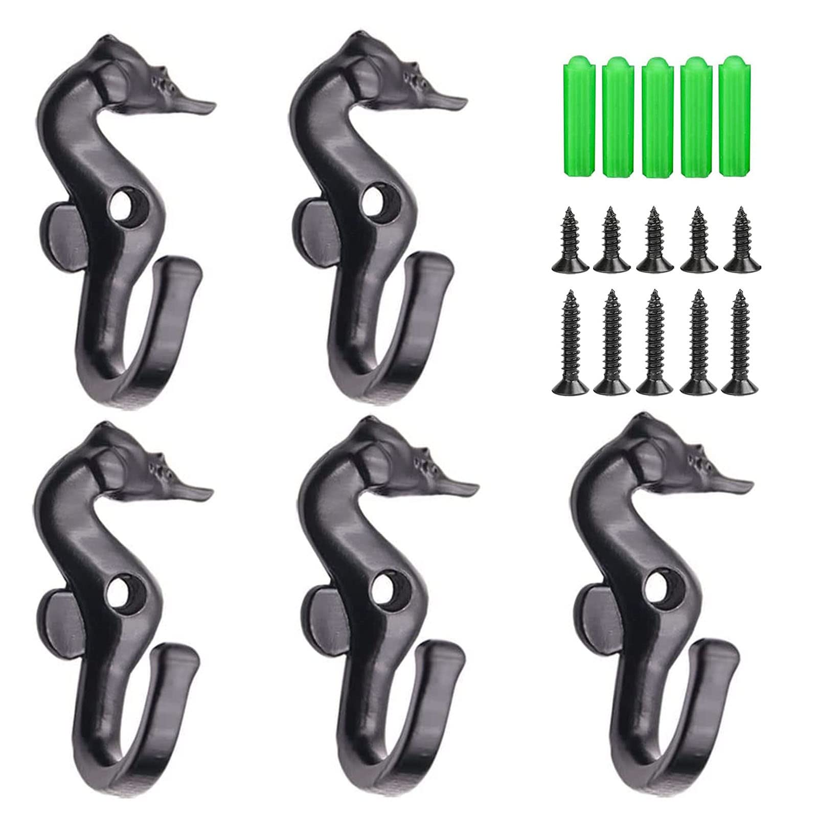 Amazon.com: 5 Pack Seahorse Decorative Hooks ocean theme wall hooks ...