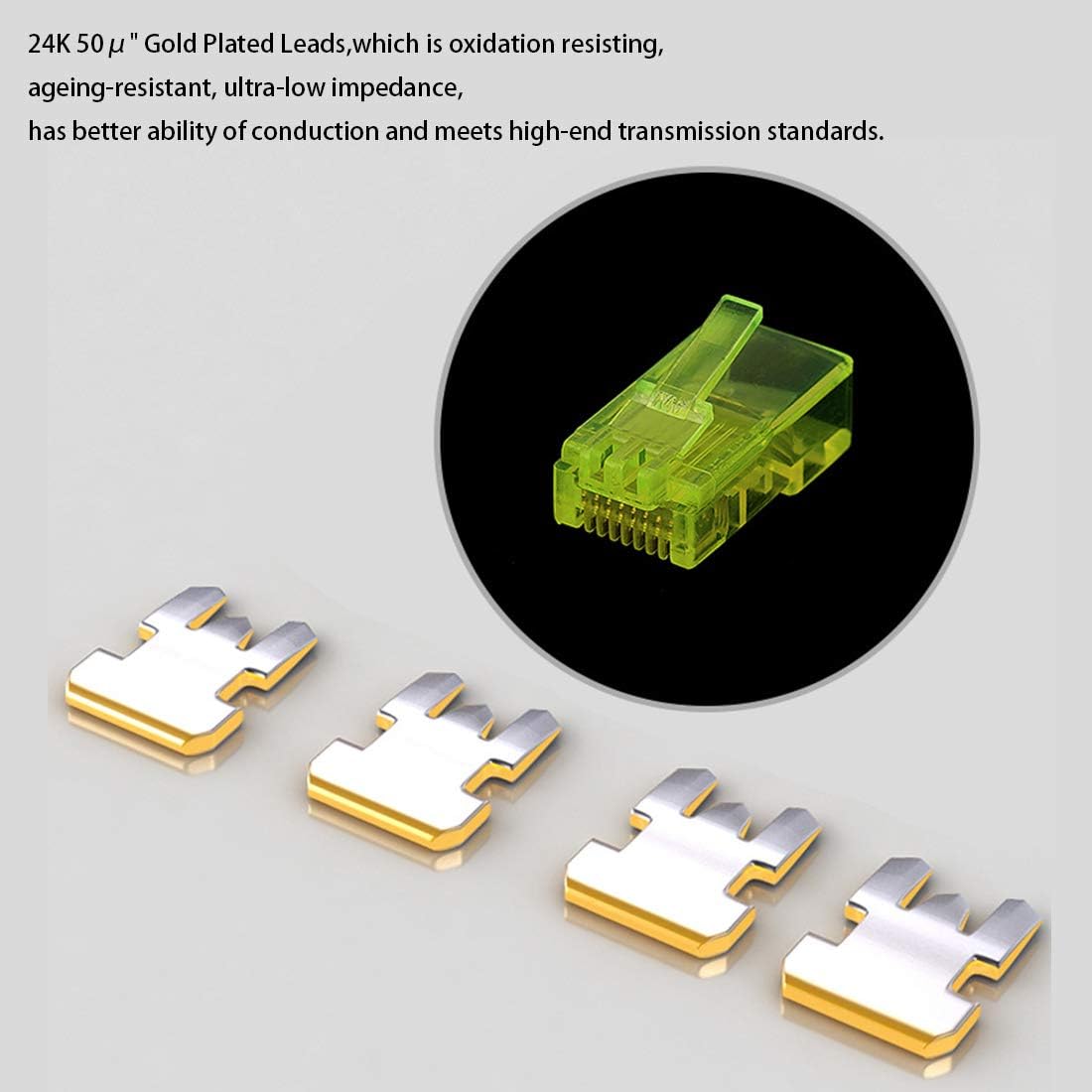 GBIS Conectores RJ45, enchufes modulares RJ45 amarillo claro ...