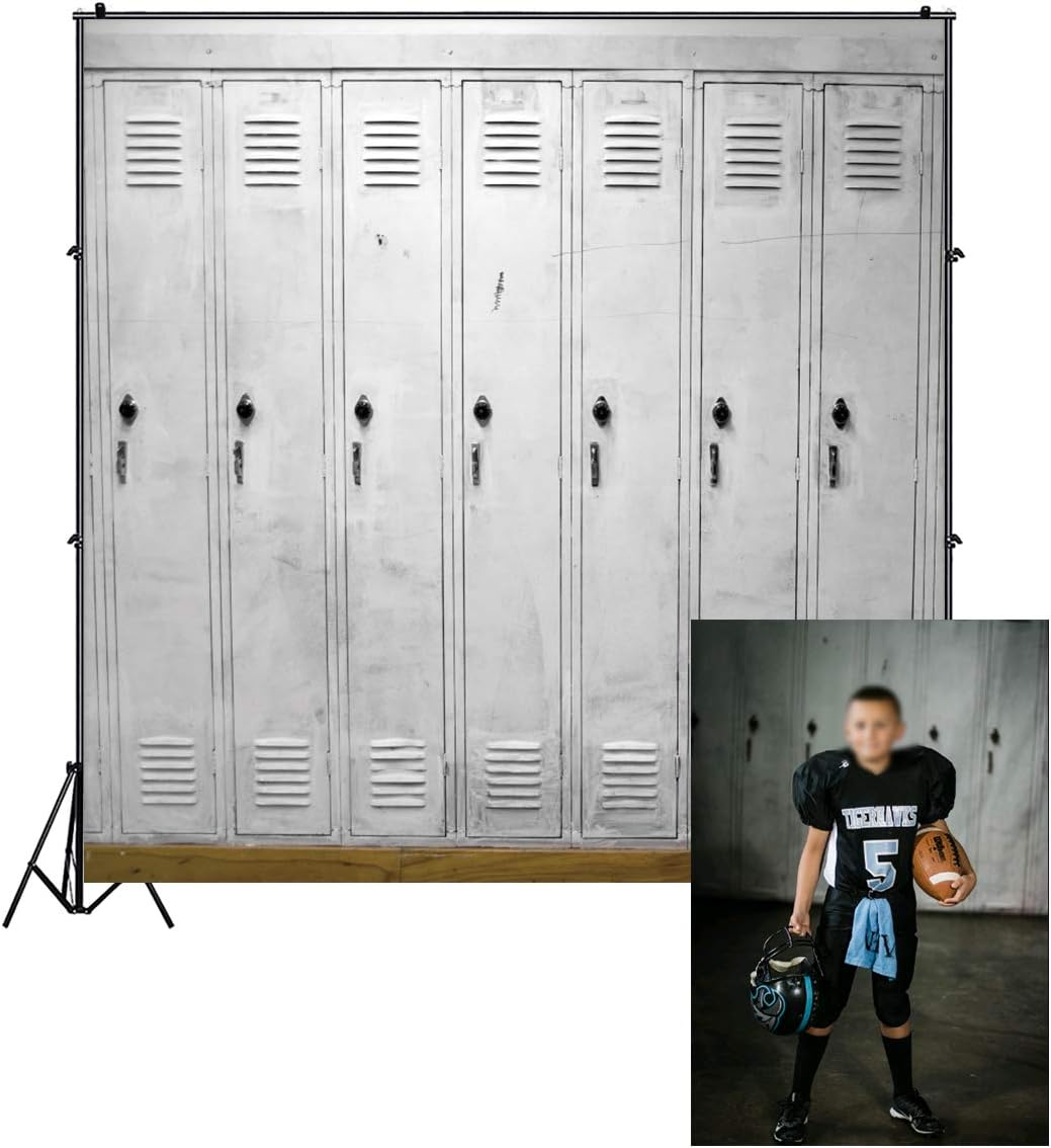 Amazon.com : AOFOTO 6x6ft Old School Locker Backdrop White Gym Hall ...