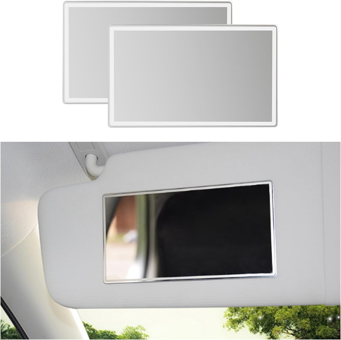 Amazon.com: Ziciner 2 PCS Car Visor Vanity Mirror, Stainless Steel Sun ...