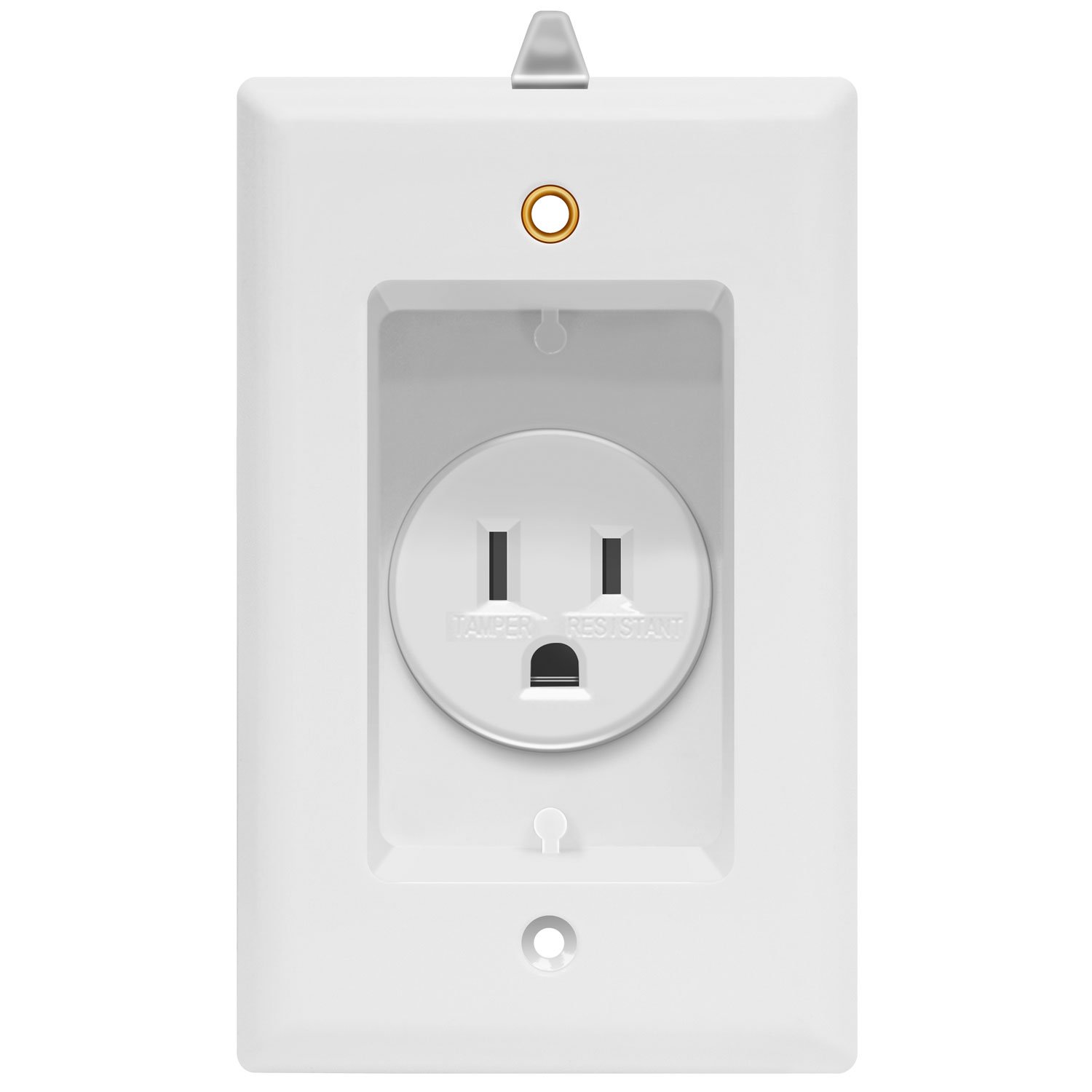 TOPGREENER Recessed Single Receptacle Outlet with Clock Hanger Hook ...