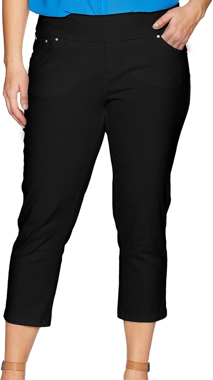 Jag Jeans Women's Plus Size Peri Straight Pull on Crop at Amazon Women ...