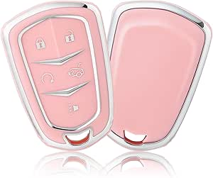 Amazon.com: OFFCURVE for Cadillac Key Fob Cover, Premium Soft TPU Key ...