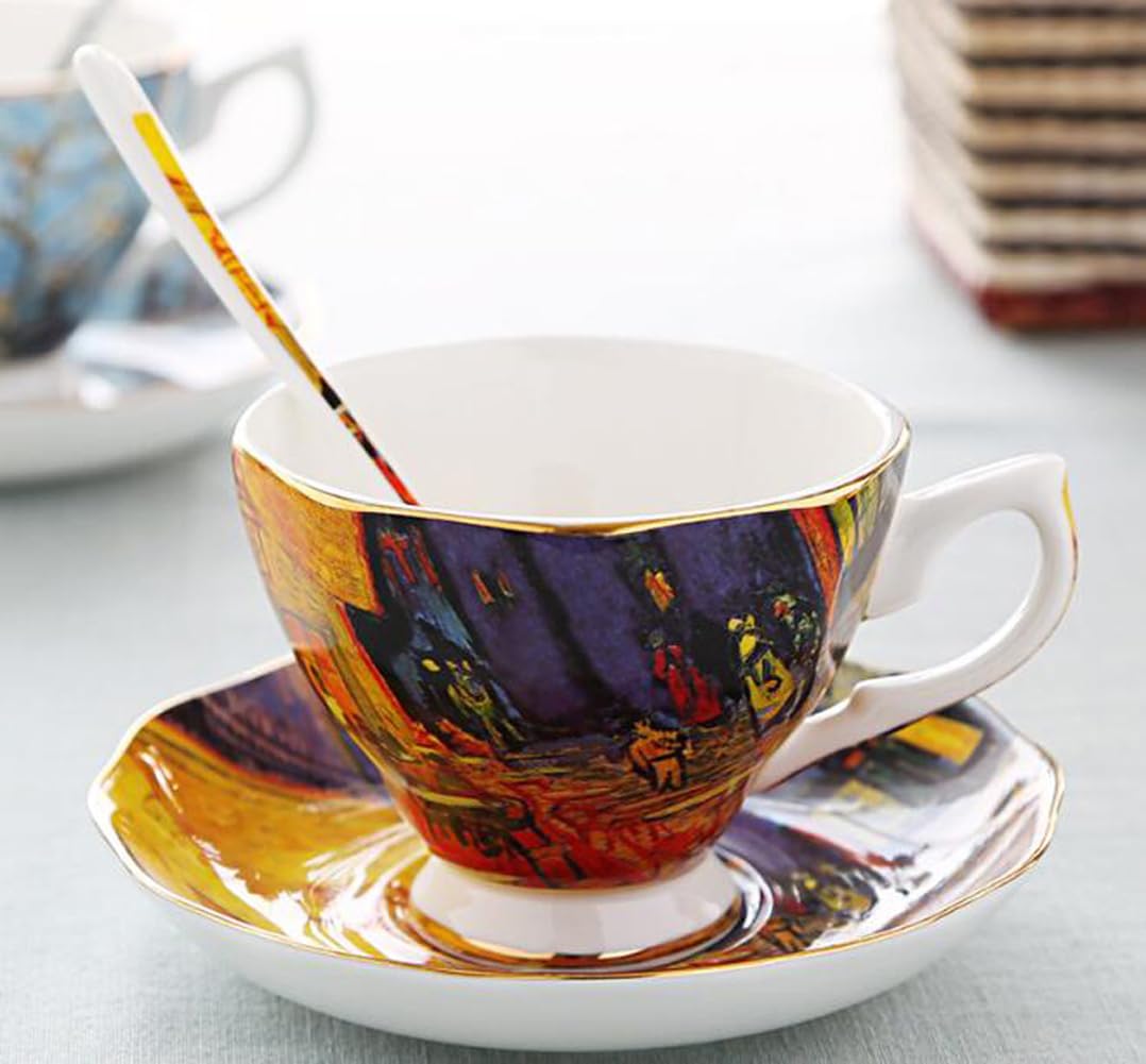 Snapklik.com : YBK Tech Bone China Cup And Saucer Set, 7oz Tea Cup ...
