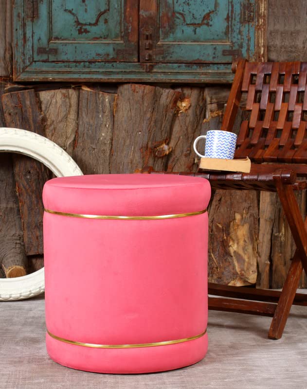 ShadowKart Pouffes Sitting Stool for Living Room, Mudda Puffy Wooden ...