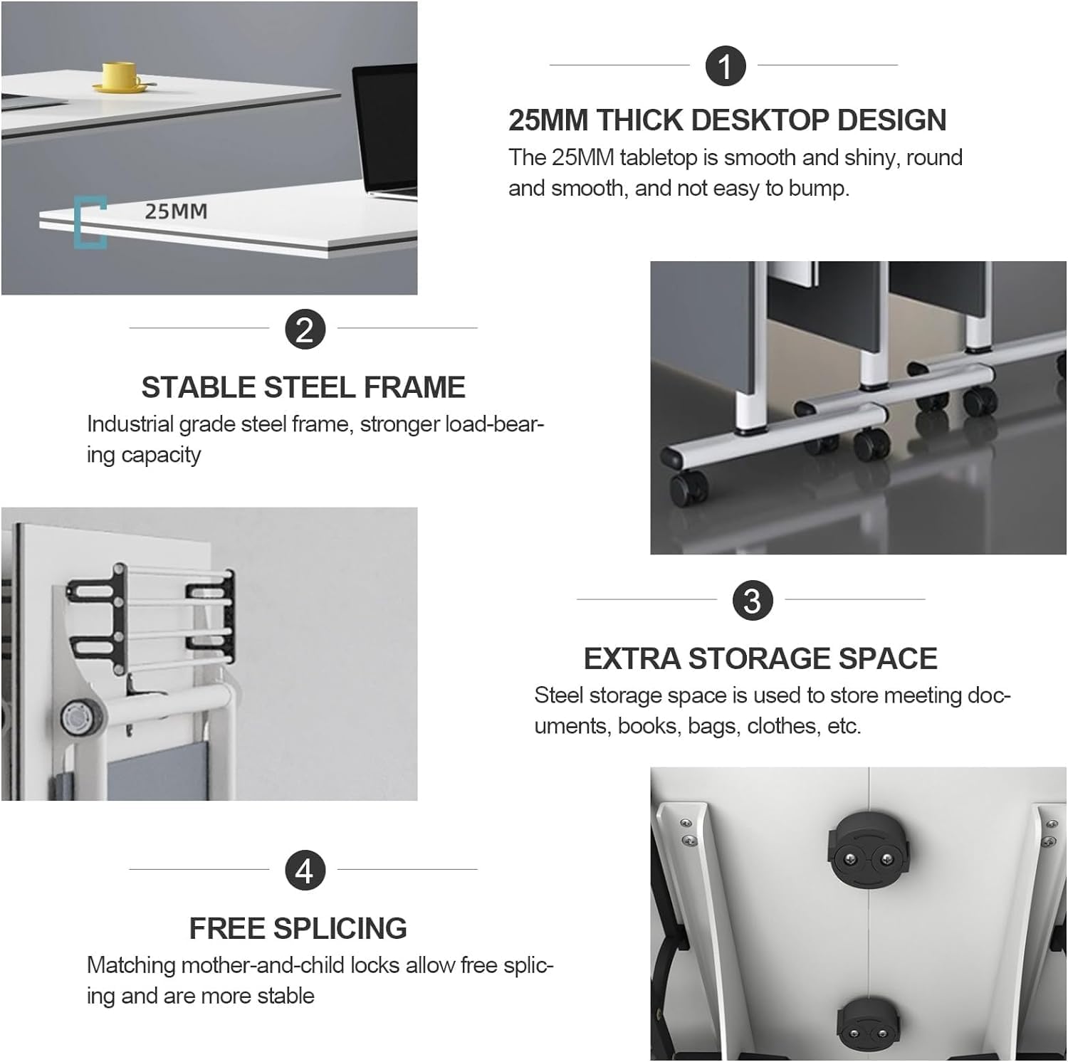 5.3FT Folding Conference Table with Lockable Philippines | Ubuy