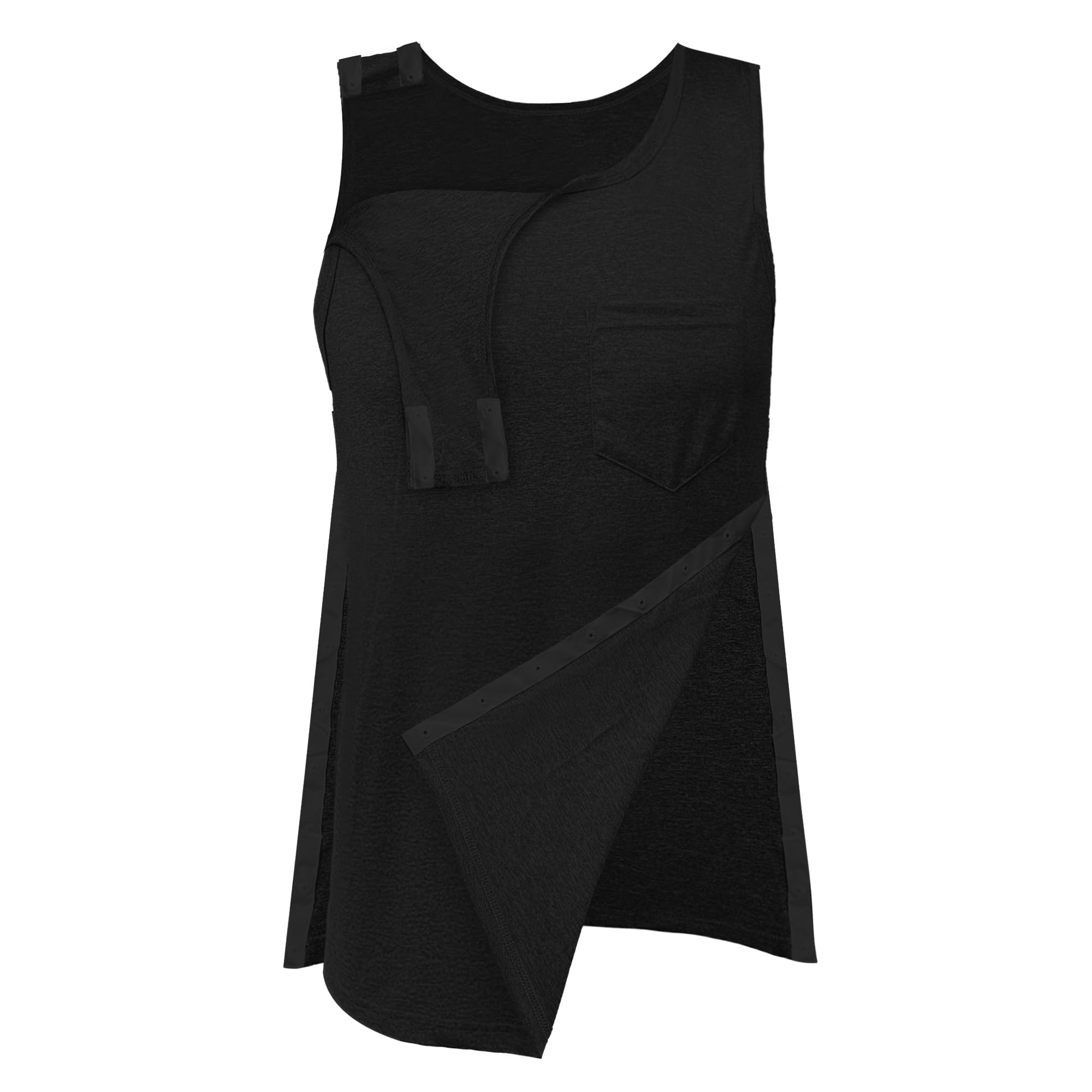 Unisex Post Shoulder Surgery Tank Tops Shoulder Side Full Snap Access ...