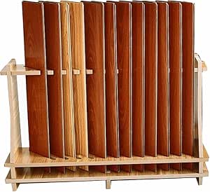 Amazon.com: 12-Tier Standing Floor Display Rack – Wooden Stand for ...