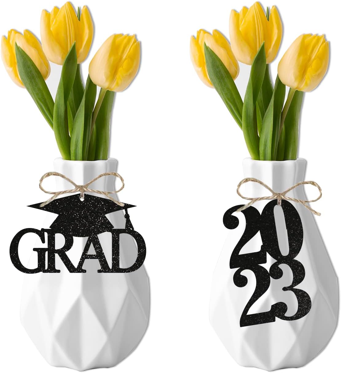 Amazon.com: 2023 Grad Cutouts Tags Graduation Centerpieces Sticks Black ...