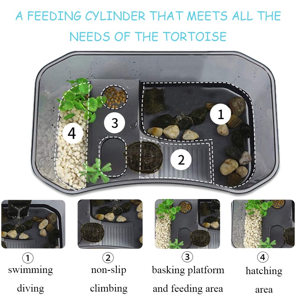 kathson Turtle Habitat, Reptile Tank Aquarium Turtle Basking Platform ...