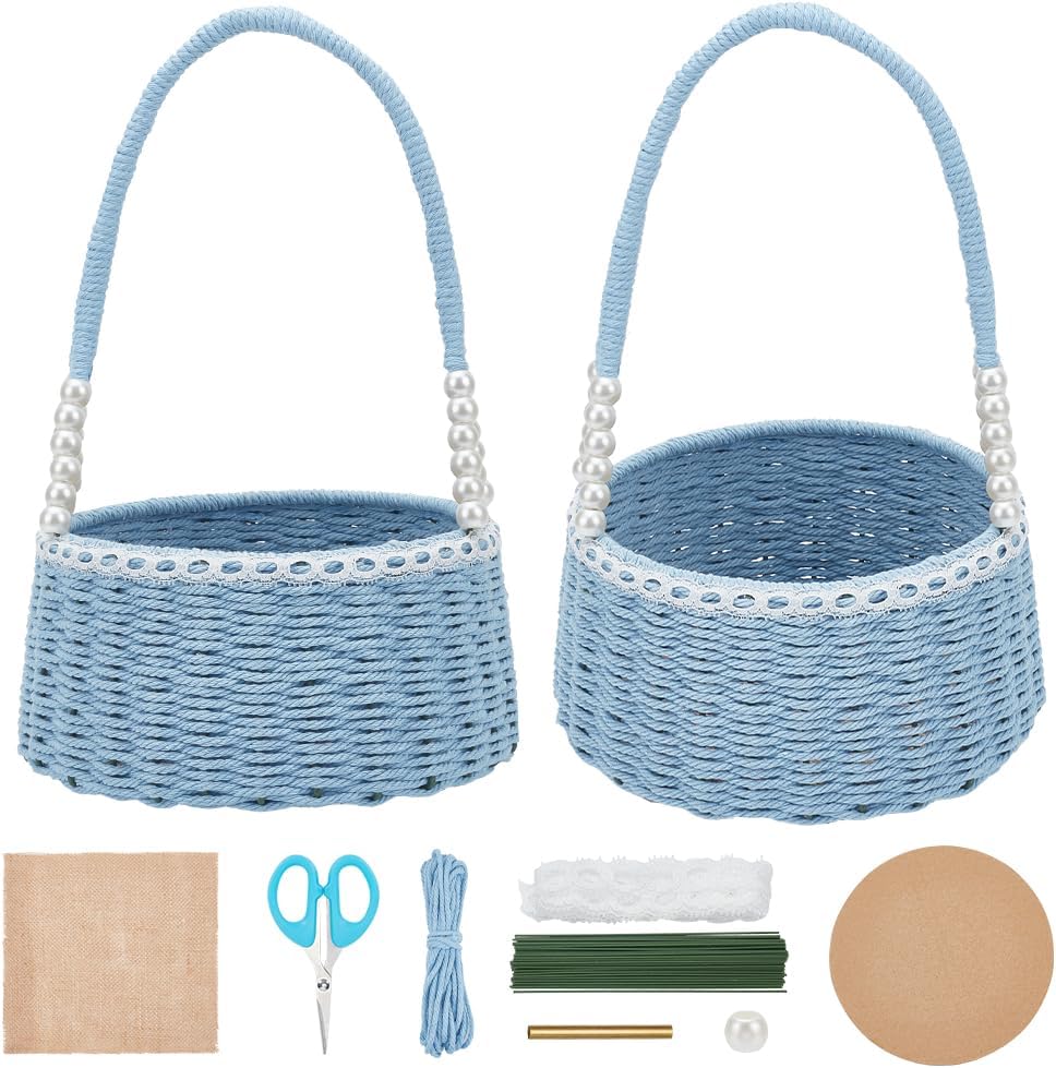 Amazon.com: FREEBLOSS DIY Decorative Flowers Basket Weaving Kit Cotton ...