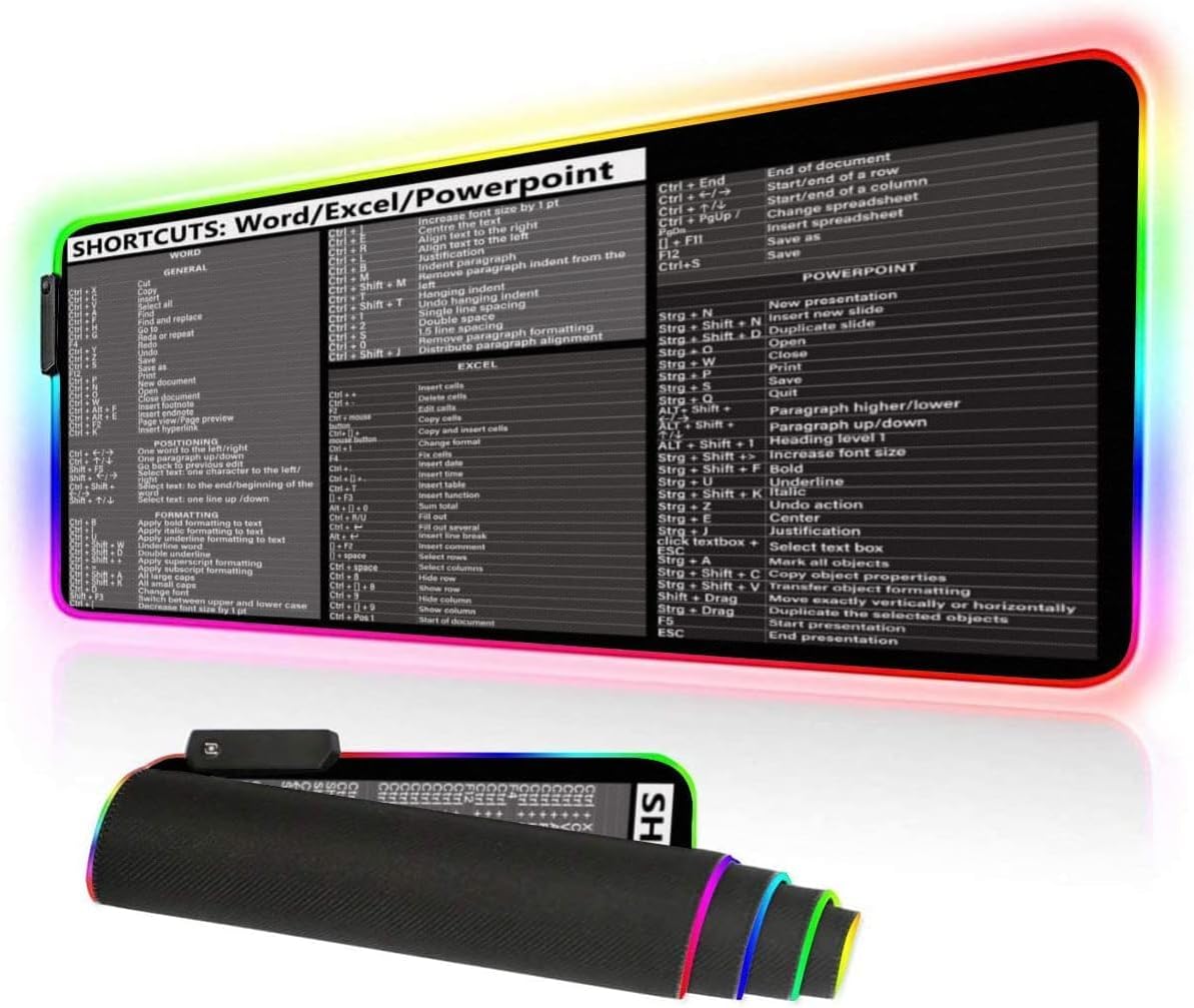 Amazon.com : 31.5x11.8 Excel Shortcuts, Word Shortcuts, Power Point ...