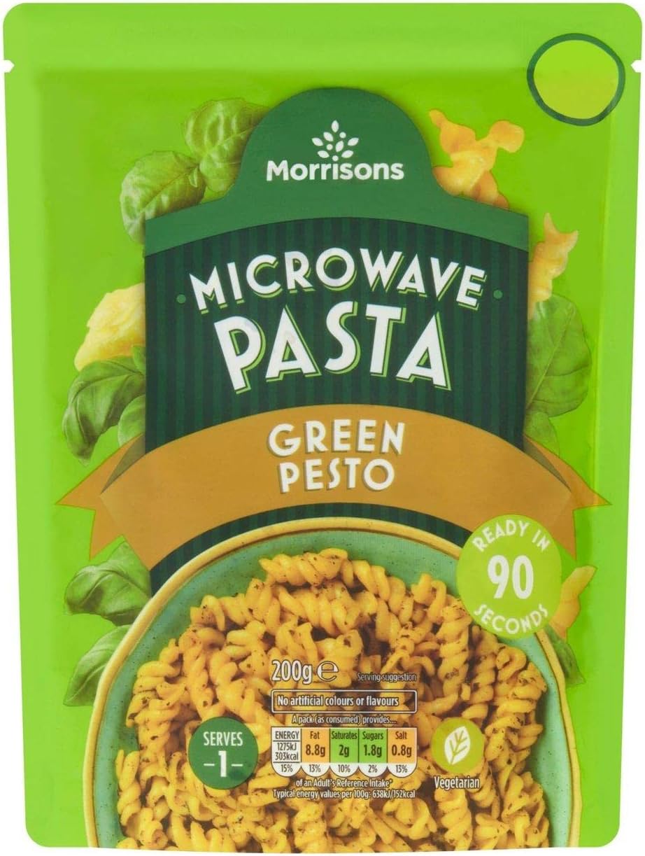 Morrisons Microwave Pasta Green Pesto, 200g : Amazon.co.uk: Grocery