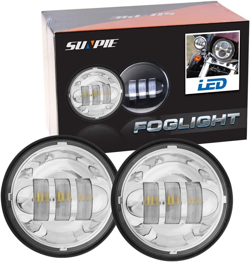 SUNPIE 4.5 fog light for Harley Davidson Chrome Cree LED Auxiliary Spot ...