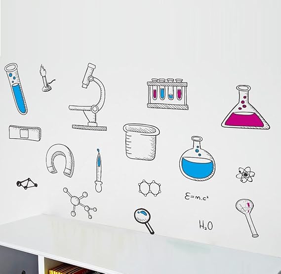 Amazon.com: BIBITIME Science Laboratory Wall Decals Vinyl Chemical ...