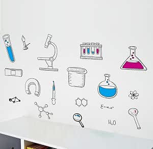 Amazon.com: BIBITIME Science Laboratory Wall Decals Vinyl Chemical ...
