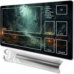 Amazon.com: MTG Playmat Size 24x14in Free Storage Bags Non-Slip Backing ...