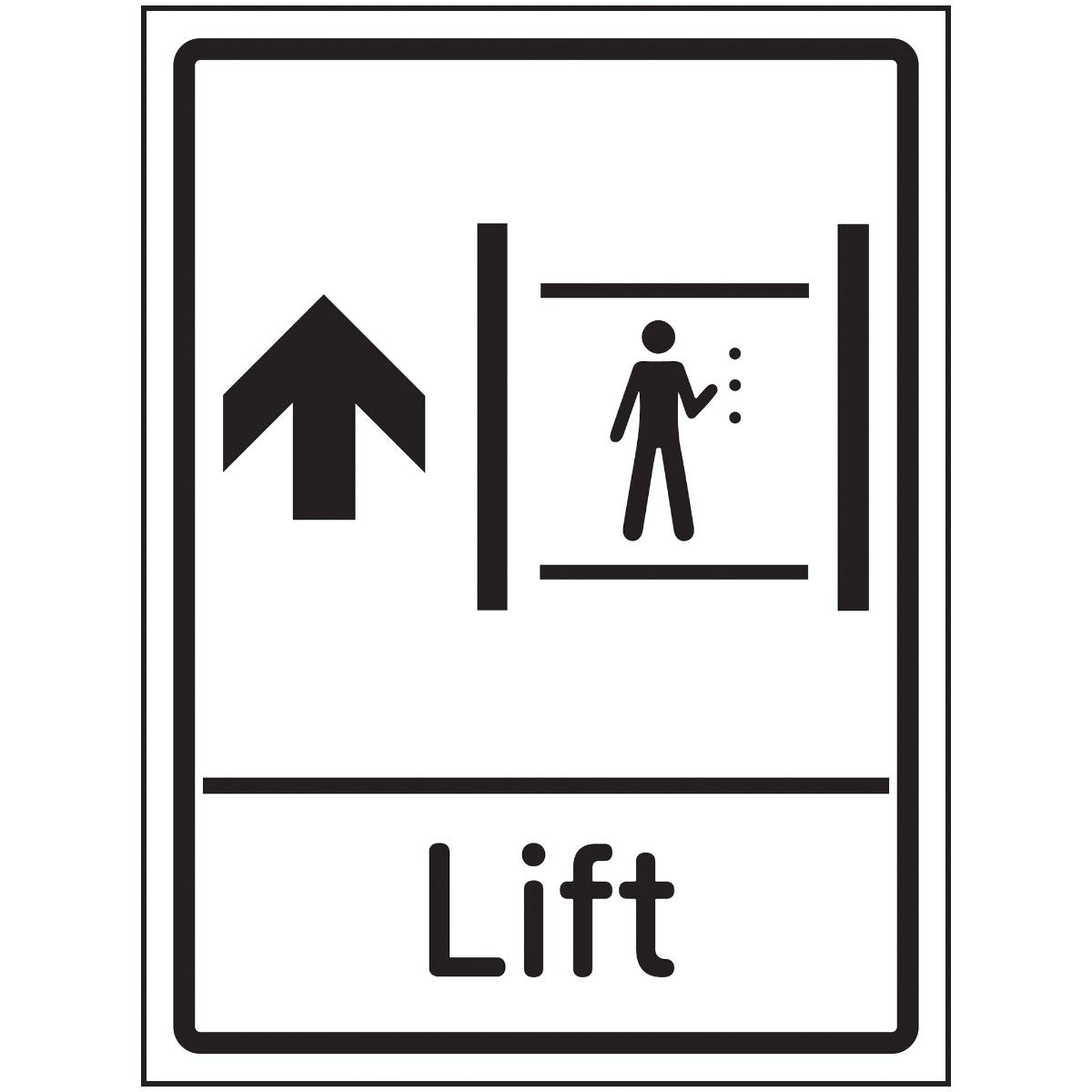 V Safety Lift Arrow Up Sign - 150x200mm - Self Adhesive Vinyl : Amazon ...