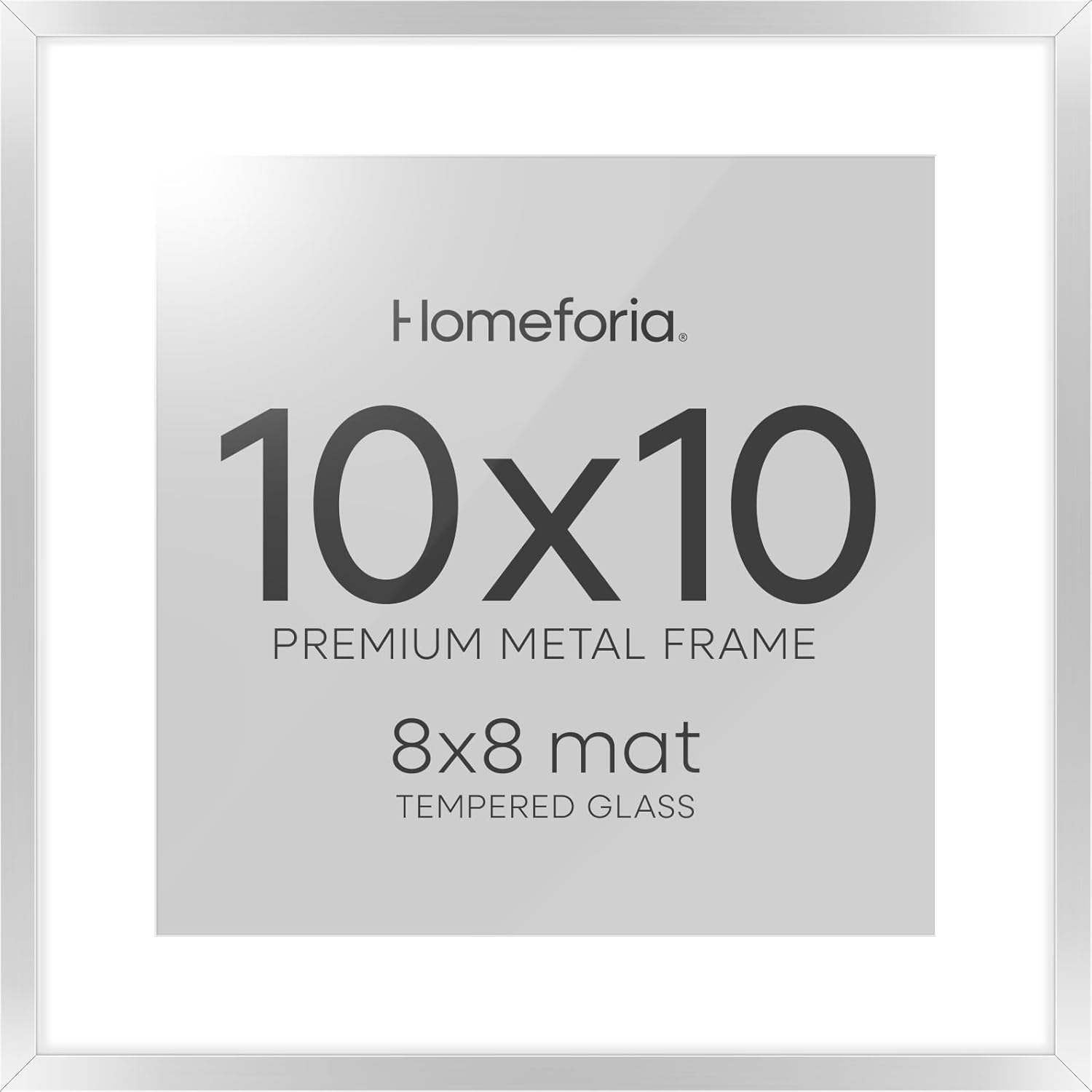 Amazon.com - Homeforia 10x10 Picture Frame Silver, High End Metal 10 by ...