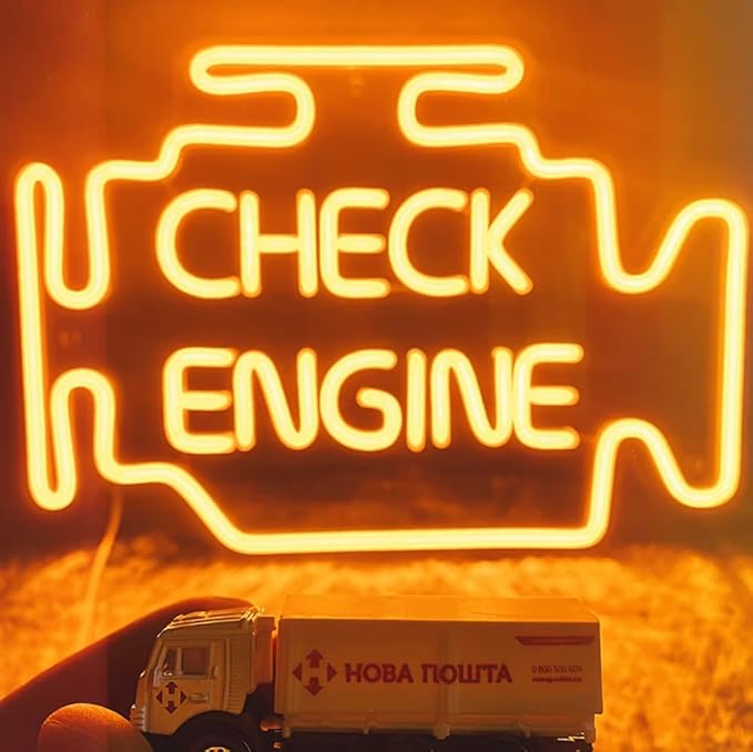 Check Engine Neon Sign Handmade Car Check Engine Light Sign Auto Shop ...