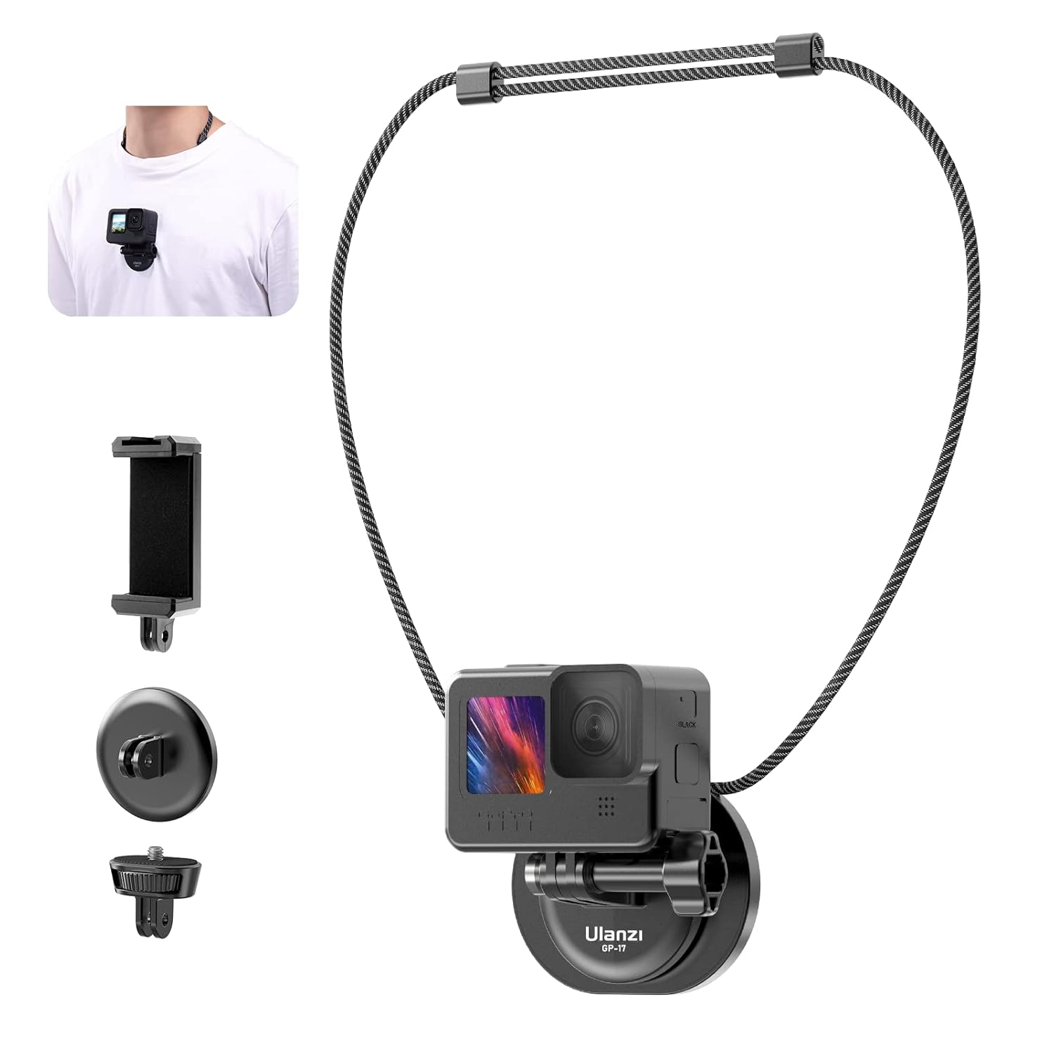 Ulanzi GP-17 Magnetic Mount for Necklace Mount, Magnetic GoPro ...