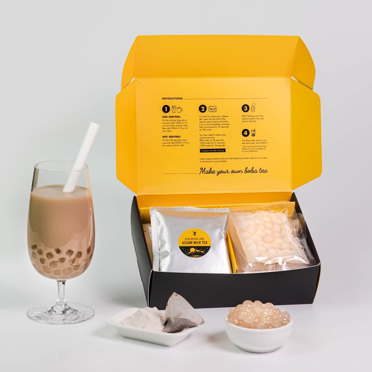 Jiffy Boba Instant Assam Milk Boba Bubble Tea Kit With Chewy ...