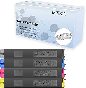 Amazon.com: RASHIV MX-51 MX51NT BK/C/M/Y Toner Cartridge Compatible for ...