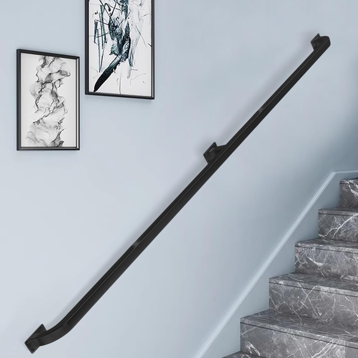 1 foot-20 Foot Staircase Handrails, Wall-Mounted Stair Railings, Metal ...