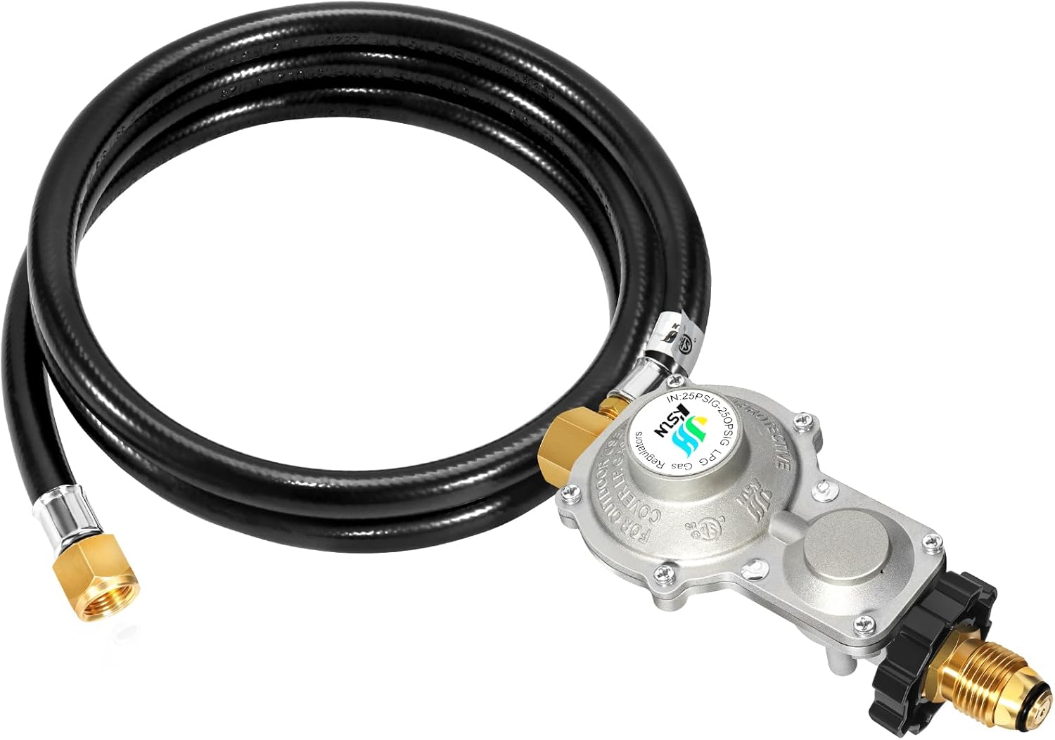 Amazon.com : GasSaf 5FT 2 Stage Propane Regulator with Hose, 90 Degrees ...