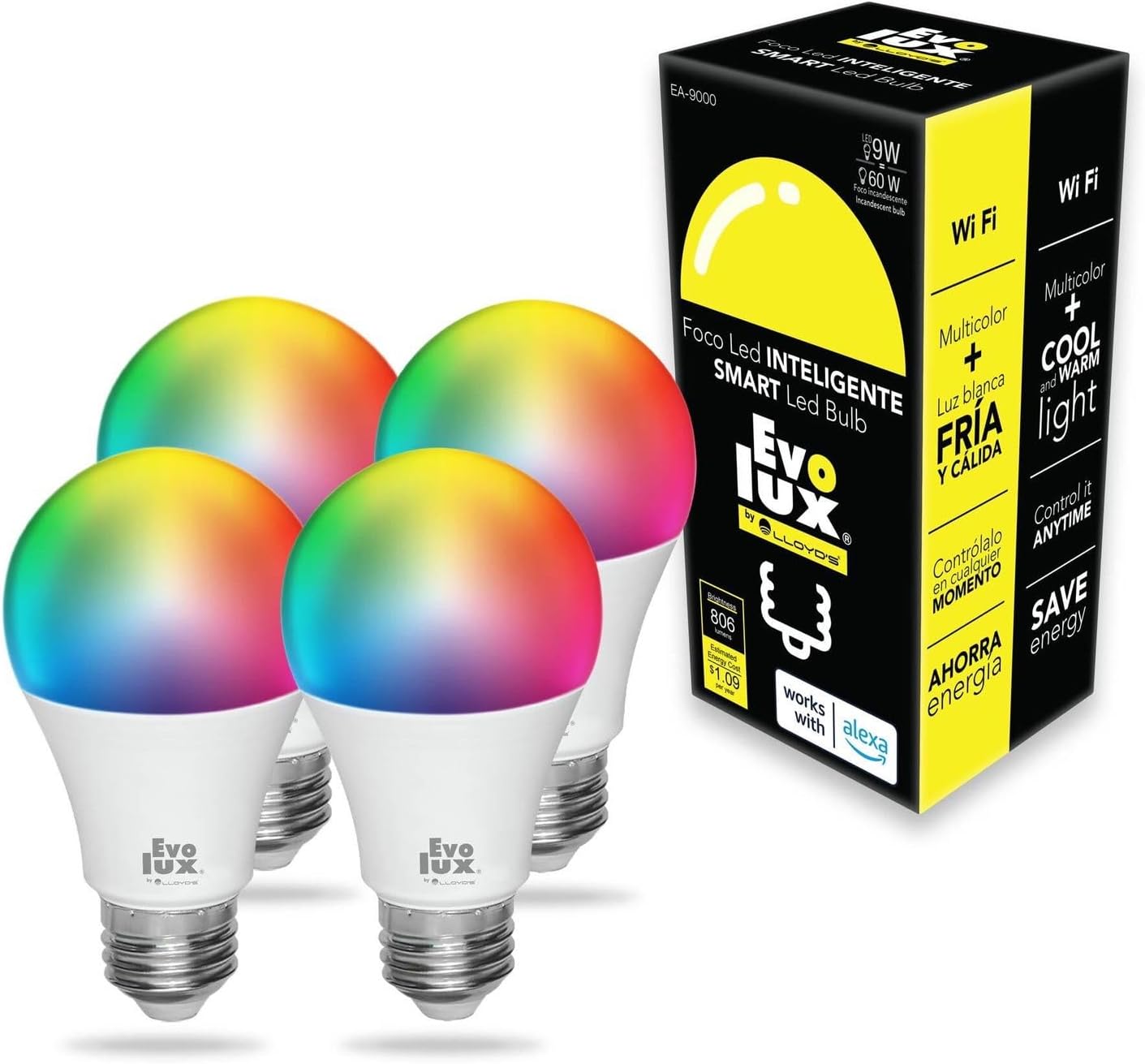 Evolux Smart Light Bulb (E26) - Ampoule Intelligente - Smart Bulbs ...