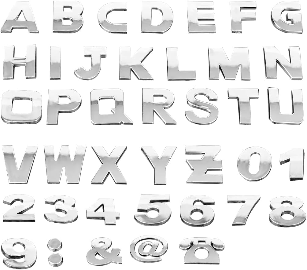 Amazon.com: DNA Motoring EM-L-LETTER-C-SL Silver Letter Metal Decal ...