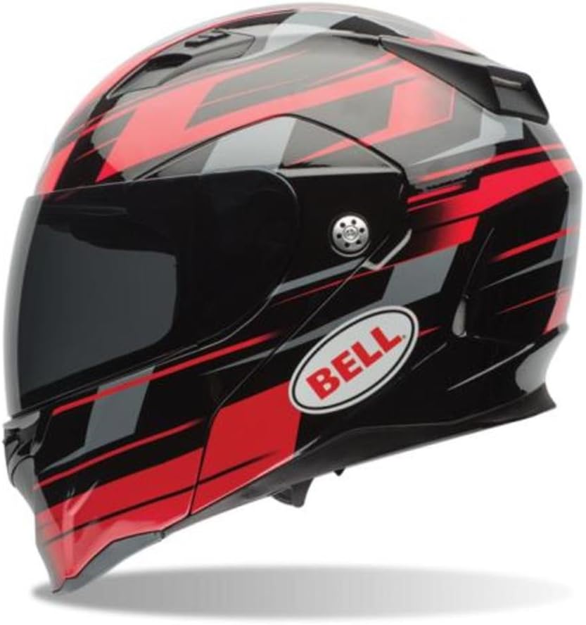 Amazon.com: Bell Revolver Evo Modular Motorcycle Helmet (Segment Red, X ...